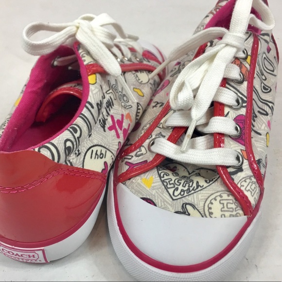 Coach | Shoes | Coach Pink Poppy Barrett Sneakers Size 6b | Poshmark